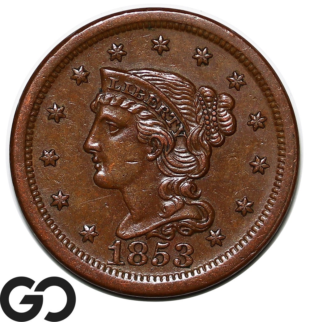 1853 Large Cent, Braided Hair | eBay