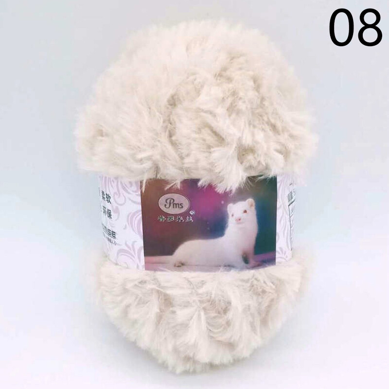 50g Faux Fur Mink Wool Yarns Hand Knitting Anti-pilling Fleece Blend ...