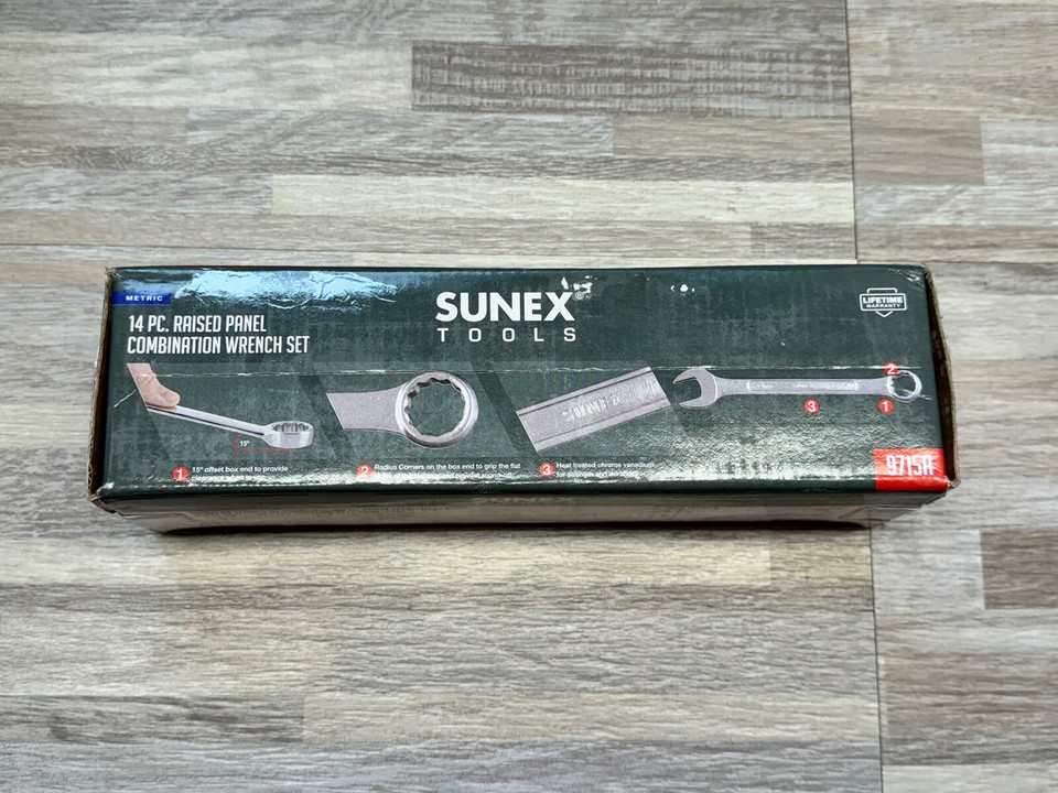 Sunex 9715A Metric Raised Panel Combination Wrench Set, 14 Piece | eBay