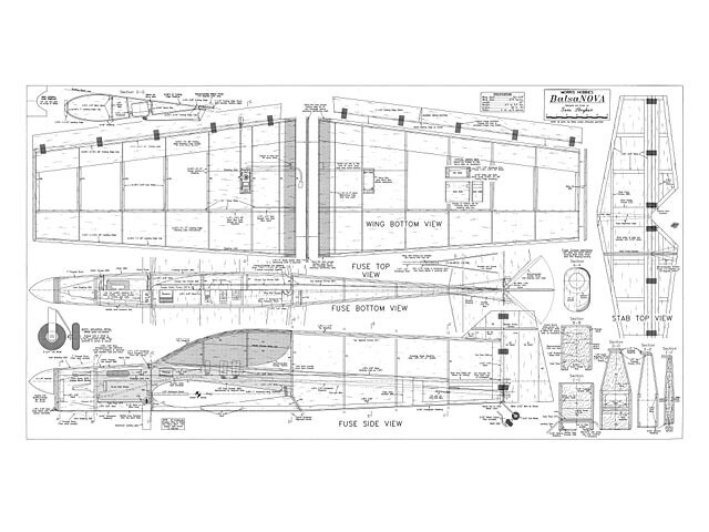 Balsa Nova 40 52" Wingspan RC Model Airplane Printed Plans Templates | eBay