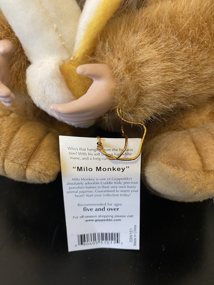 VTG 2002 Geppeddo Cuddle Kids MILO MONKEY Porcelain Face Monkey Doll | eBay