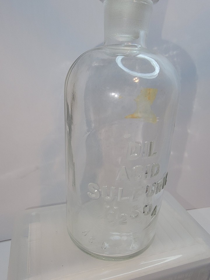 DIL ACID SULFURIC H2SO4 APOTHECARY BOTTLE (2)(307) | eBay