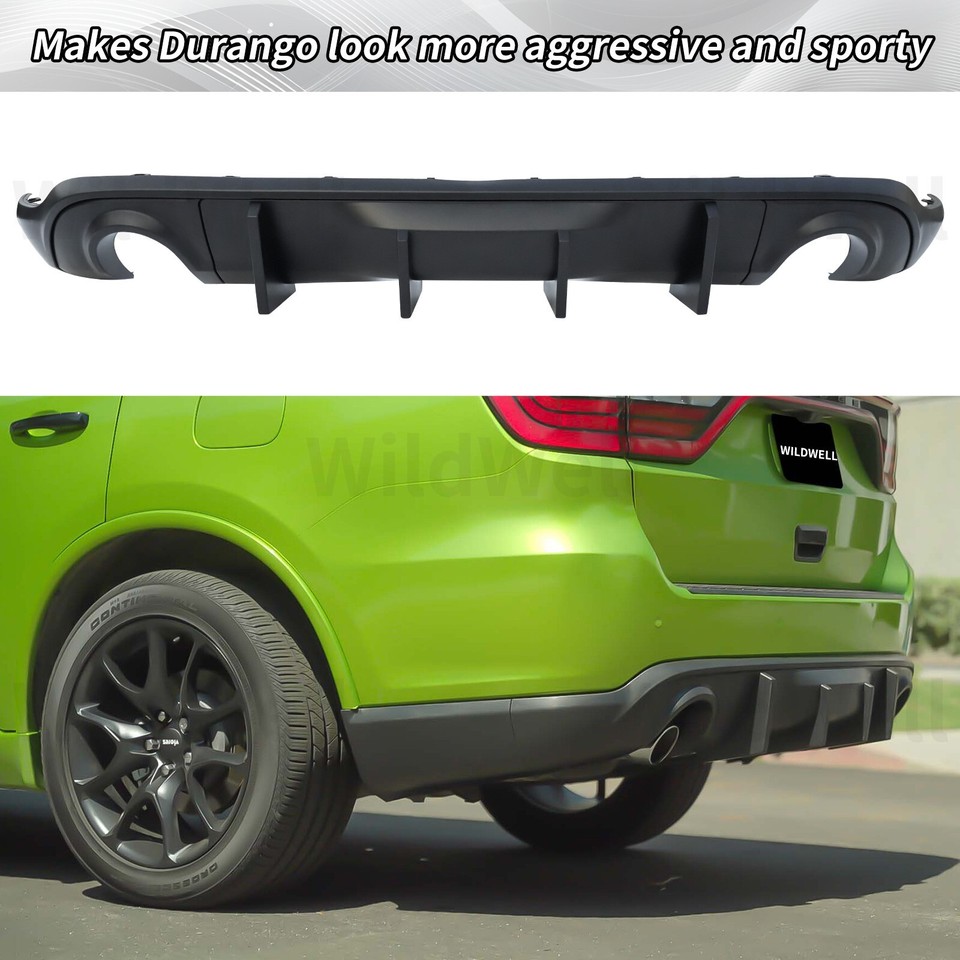For 2011-2025 Dodge Durango Rear Bumper Lip Diffuser W/Shark Fin Matte ...