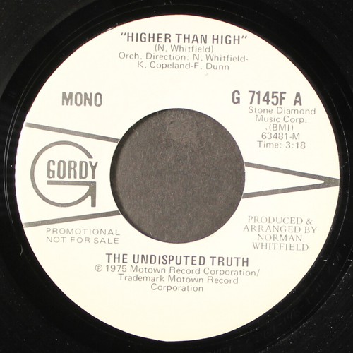 UNDISPUTED TRUTH: higher than high / mono GORDY 7" Single 45 RPM | eBay