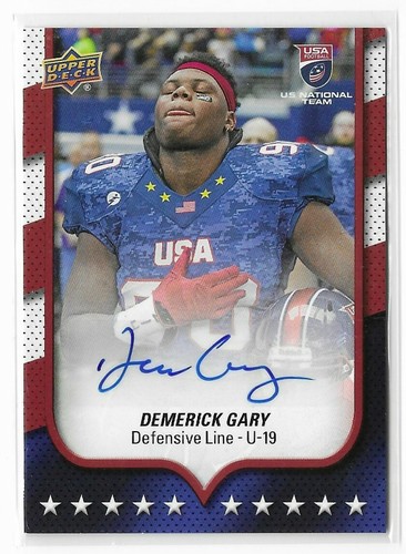 Demerick Gary 2016 Upper Deck USA Football Autograph #16 SMU Mustangs ...