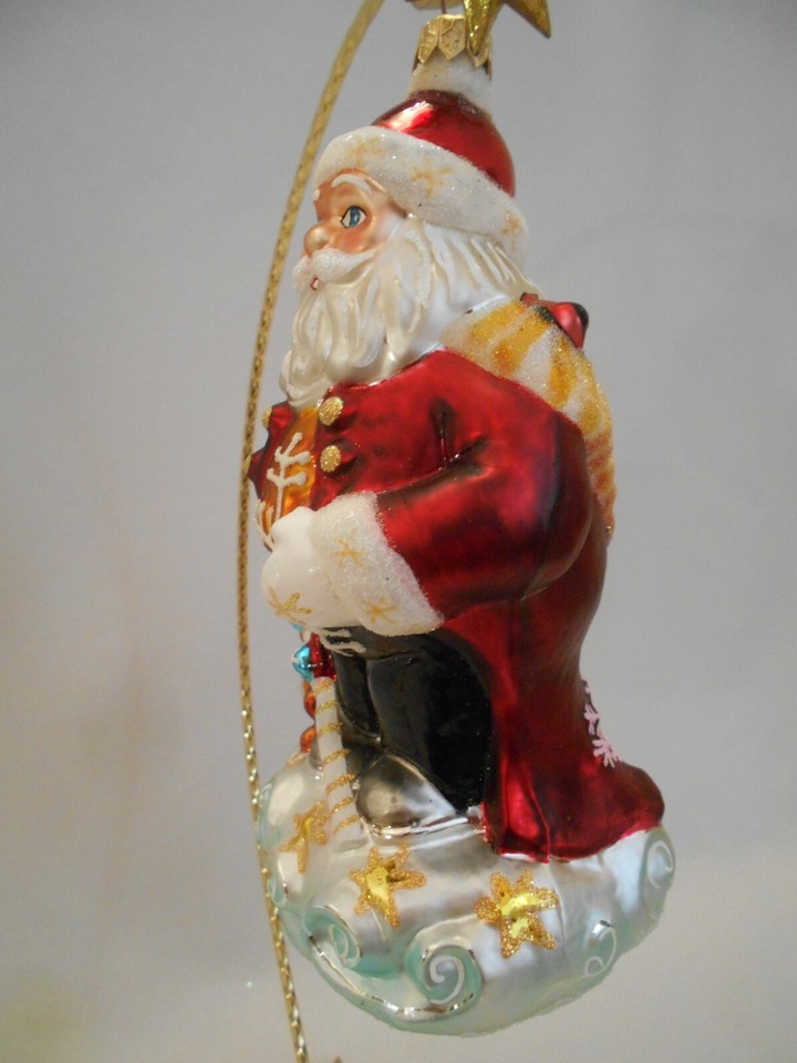 RADKO "STARDUST SANTA" 98-817-0 1998 7 1/2" X 4" WOODLAND WINDS SANTA ...