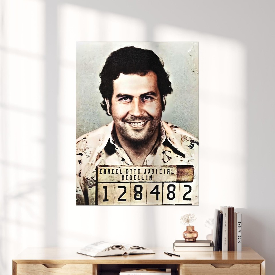 Pablo Escobar Prison Mug Shot Famous Jail Head Shots Wall Art Poster ...