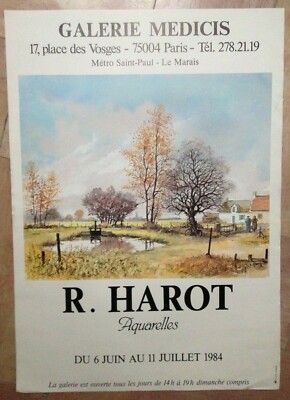 HAROT Aquarelles 1984 AFFICHE ORIGINALE EXPOSITION GALERIE MEDICIS ...