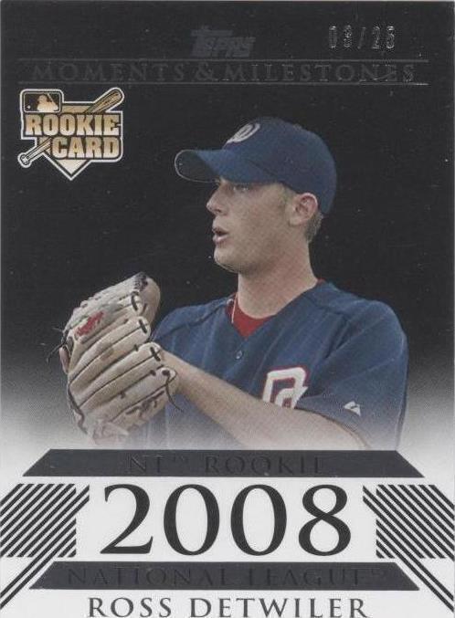 2008 Topps Moments & Milestones - Rookies Ross Detwiler #180 Black ...