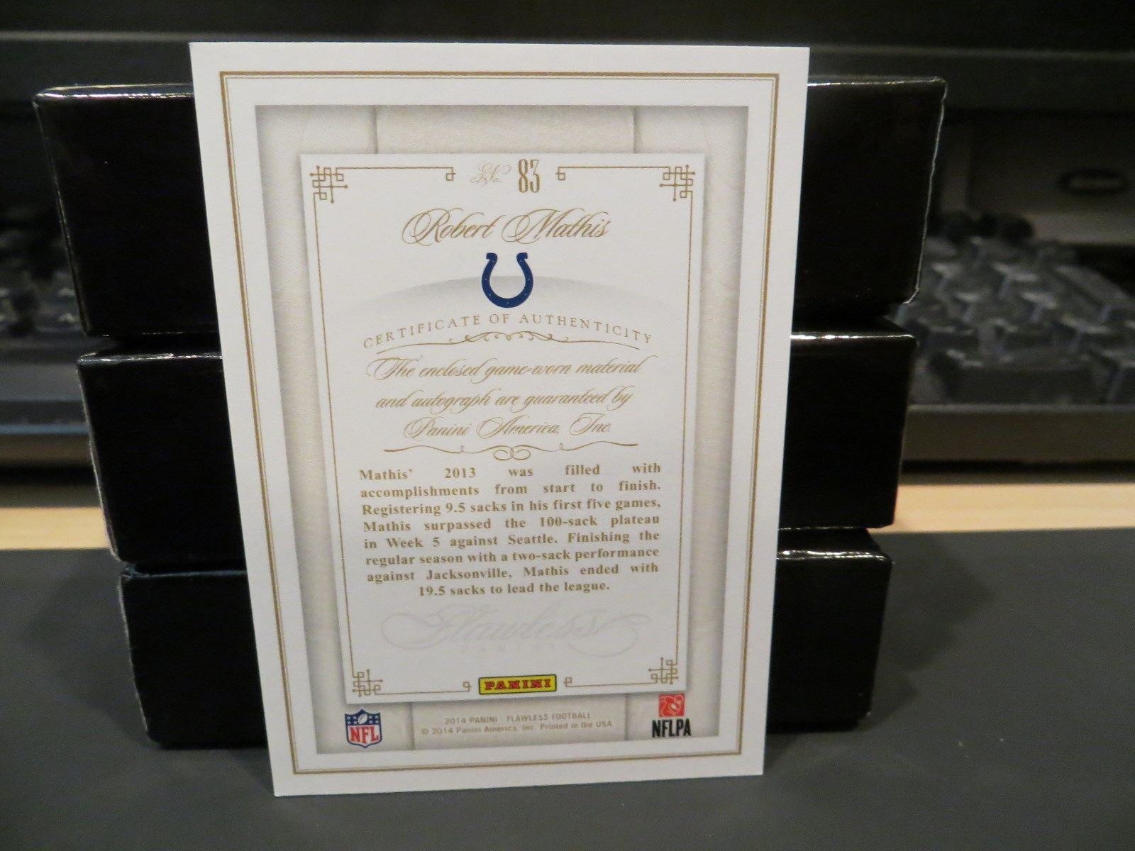Panini Flawless Ruby Autograph Jersey Colts Auto Robert Mathis 07/15 ...