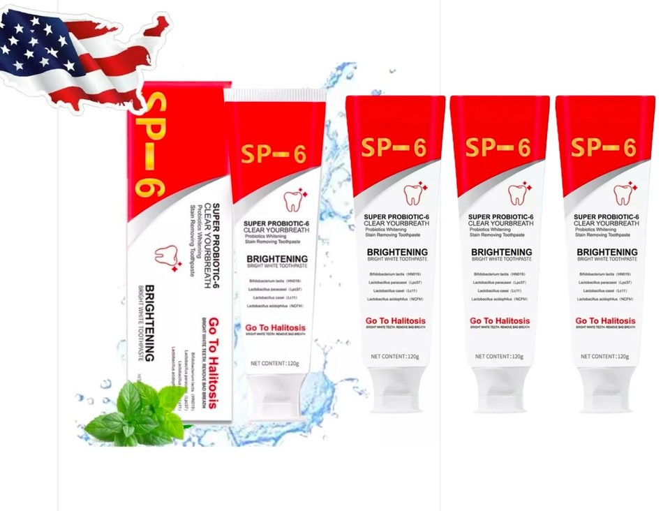 4Pcs Super Probiotic SP-6 Toothpaste, Probiotics Bright White ...
