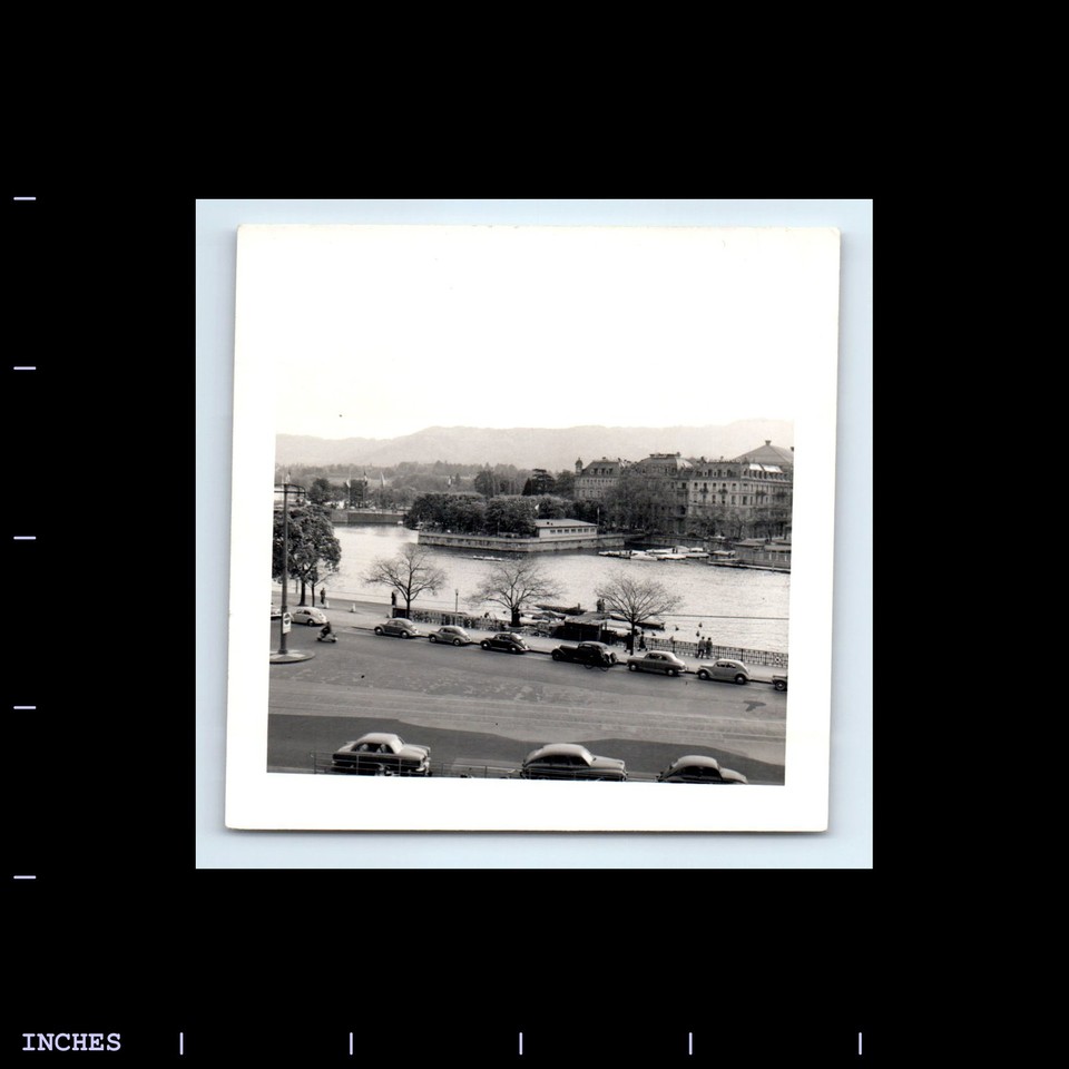 Old Vintage Square Photo STREET SCENE CLASSIC CARS GENEVA SWITZERLAND ...