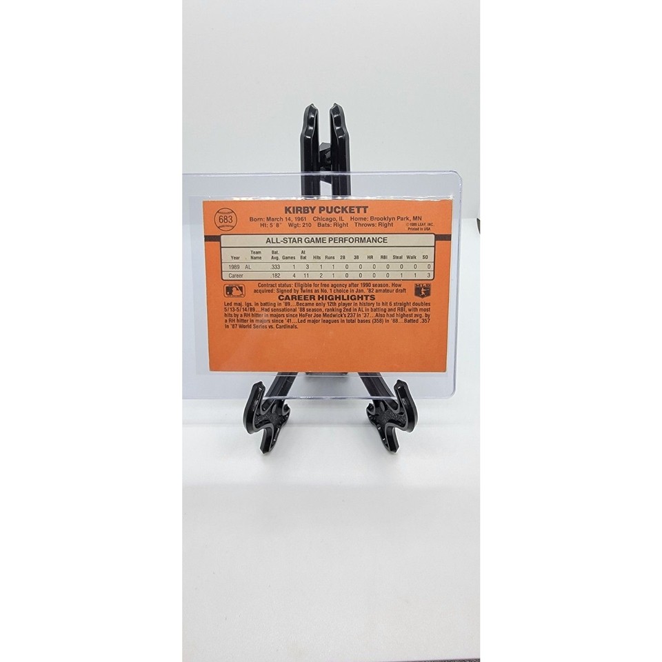 1990 Kirby Puckett Error Card | eBay