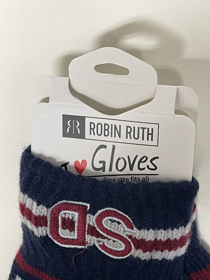 New With Tags Robin Ruth South Dakota Winter Gloves Navy Blue / Maroon ...