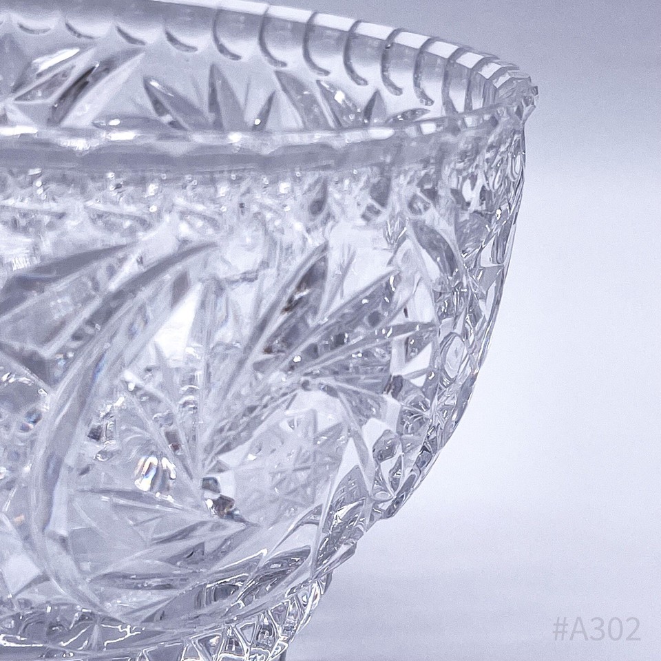 Vintage Crystal Foot Bowl Bowl Whirl Star Decor, Cut | 15x11cm | eBay UK