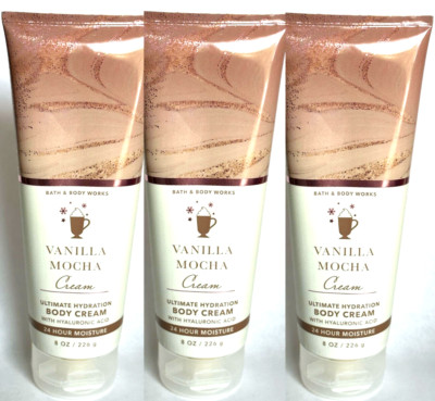 3 BATH & BODY WORKS VANILLA MOCHA ULTIMATE HYDRATION BODY CREAM 8 OZ ...