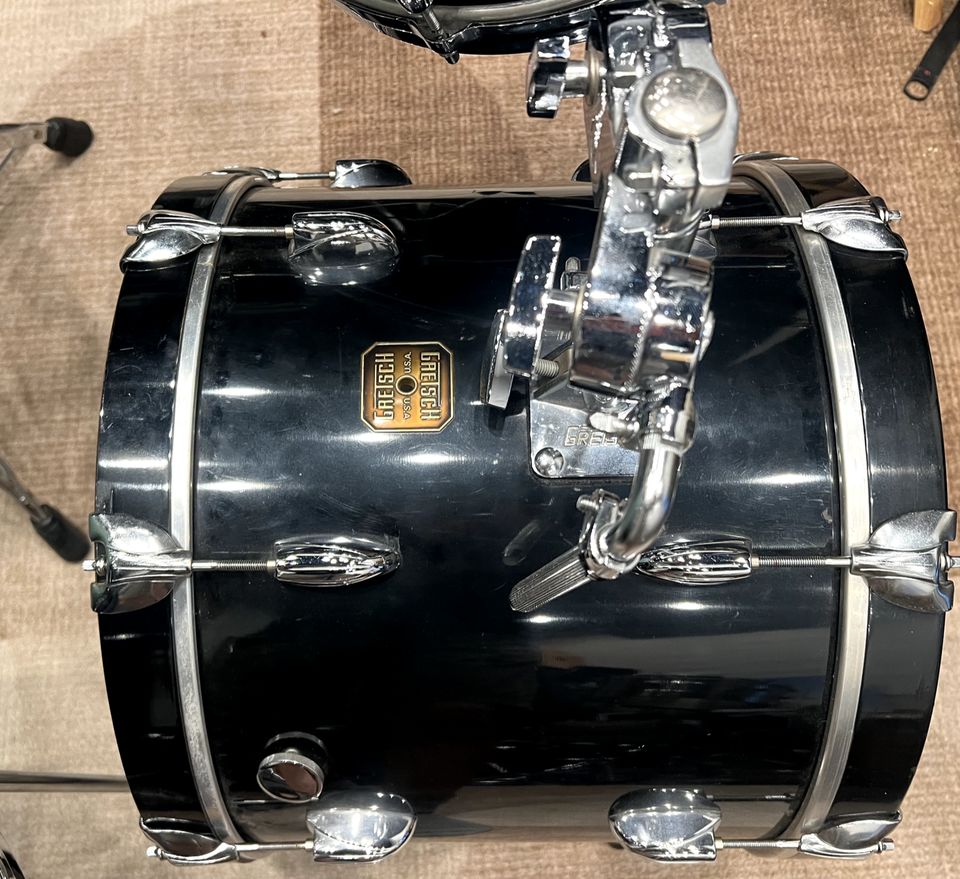 Vintage Gretsch Square Badge Drum Set 18/12/13/14x14 Bop Black Nitron ...