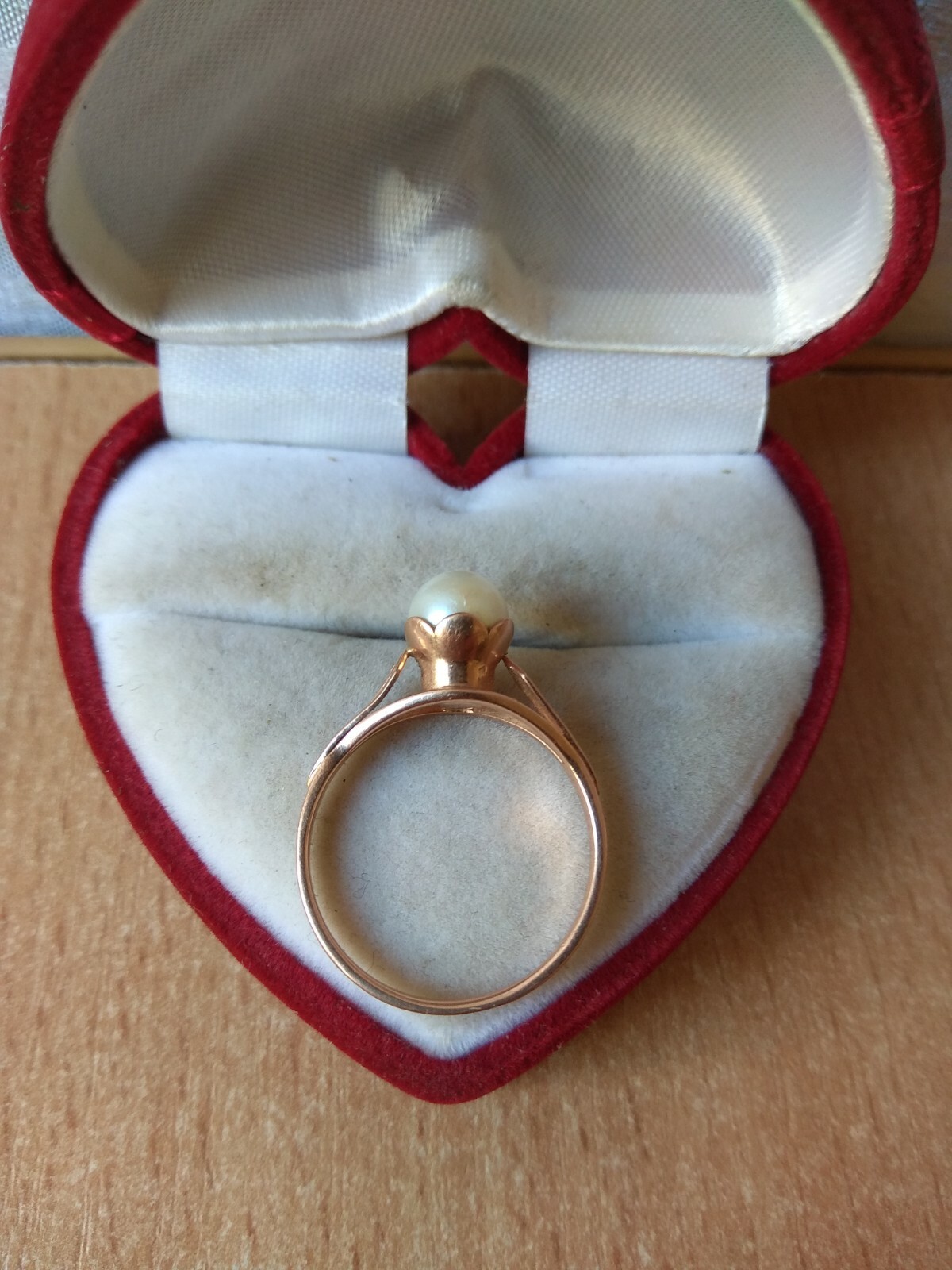 RARE Beautiful Vintage GOLD 583 Ring Soviet star stamp 3.3 g USSR Pearl ...