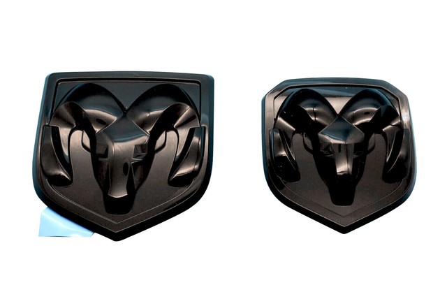 Black Rams Head Emblem Badge Front & Rear 2013 - 2017 Dodge RAM OEM ...