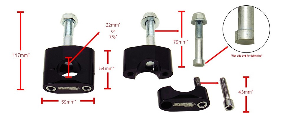 Outlaw Racing Universal Motorcycle Handlebar Risers Mounting Clamp ...