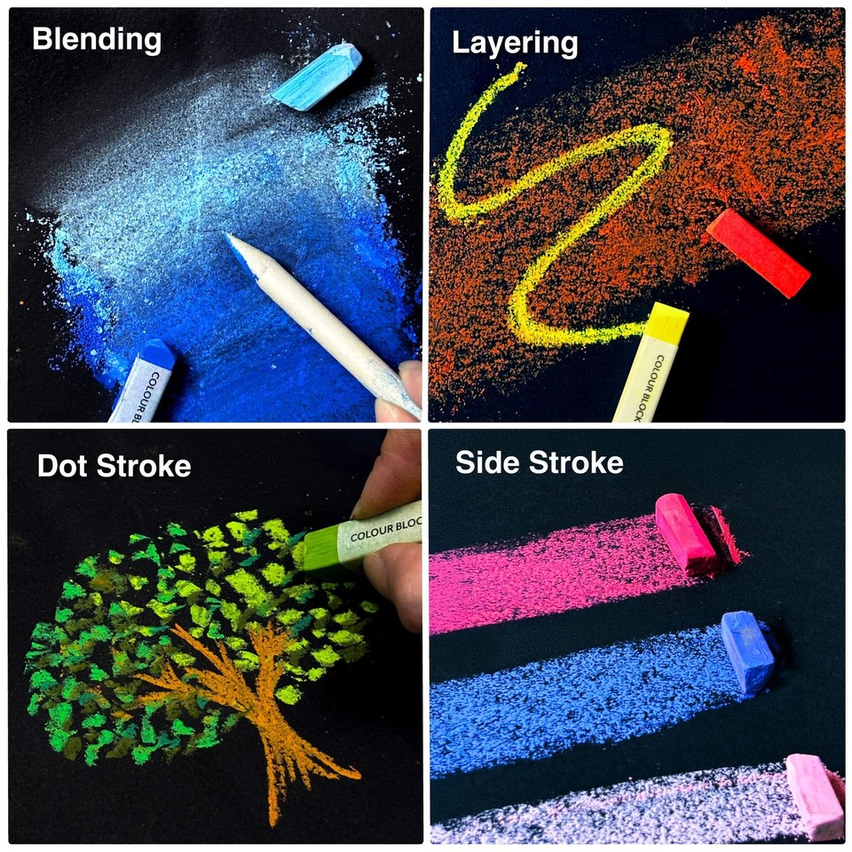 Soft Pastels for Artists - 80 Colors Square Chalk Soft Pastels Art Set ...