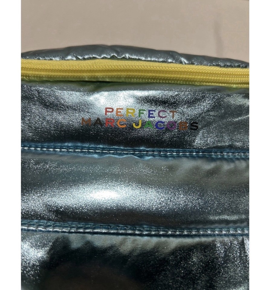 Perfect Marc Jacobs Blue Metallic Puffer Fanny Pack Belt Bag Yellow ...