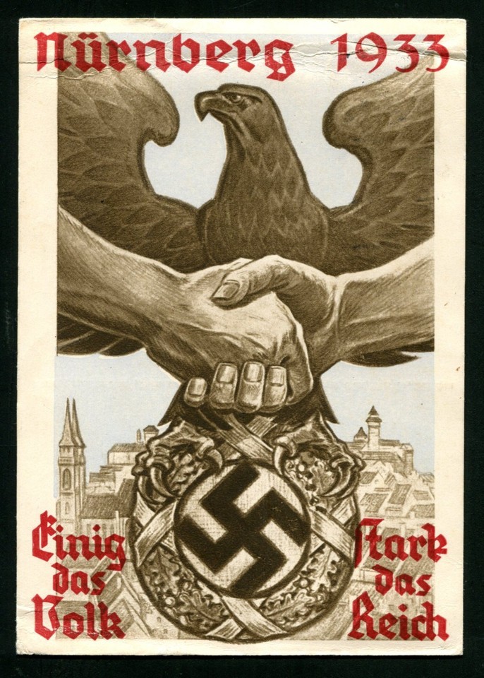 WWII German 3rd Reich Empire Hit1er Era Postcard Reichsparteitag used ...