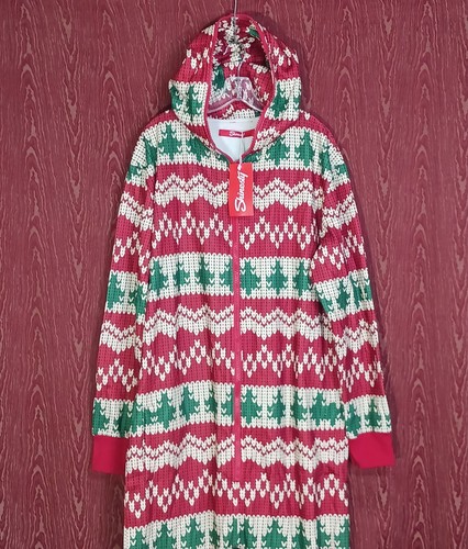 SHINESTY Christmas Red/Green/White Full Zip Hood Long Sleeve Pockets JP ...