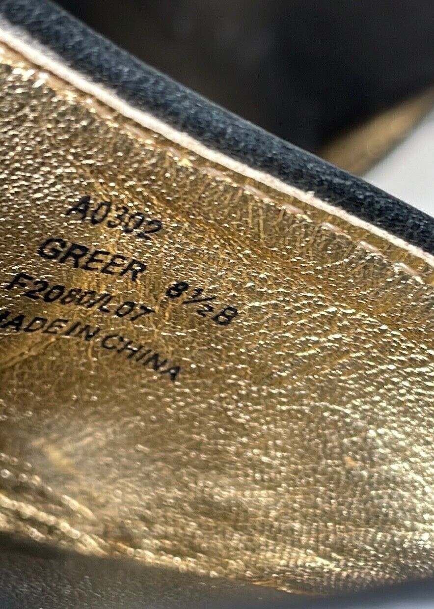 COACH Greer Black Leather wedge sandals 8.5 - Gem