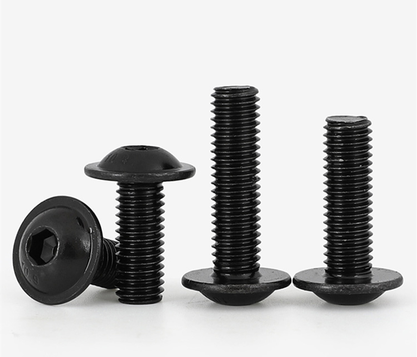 M4 M5 M6 M8 M10 Black Steel Hex Socket Bolt Button Flanged Washer Head ...