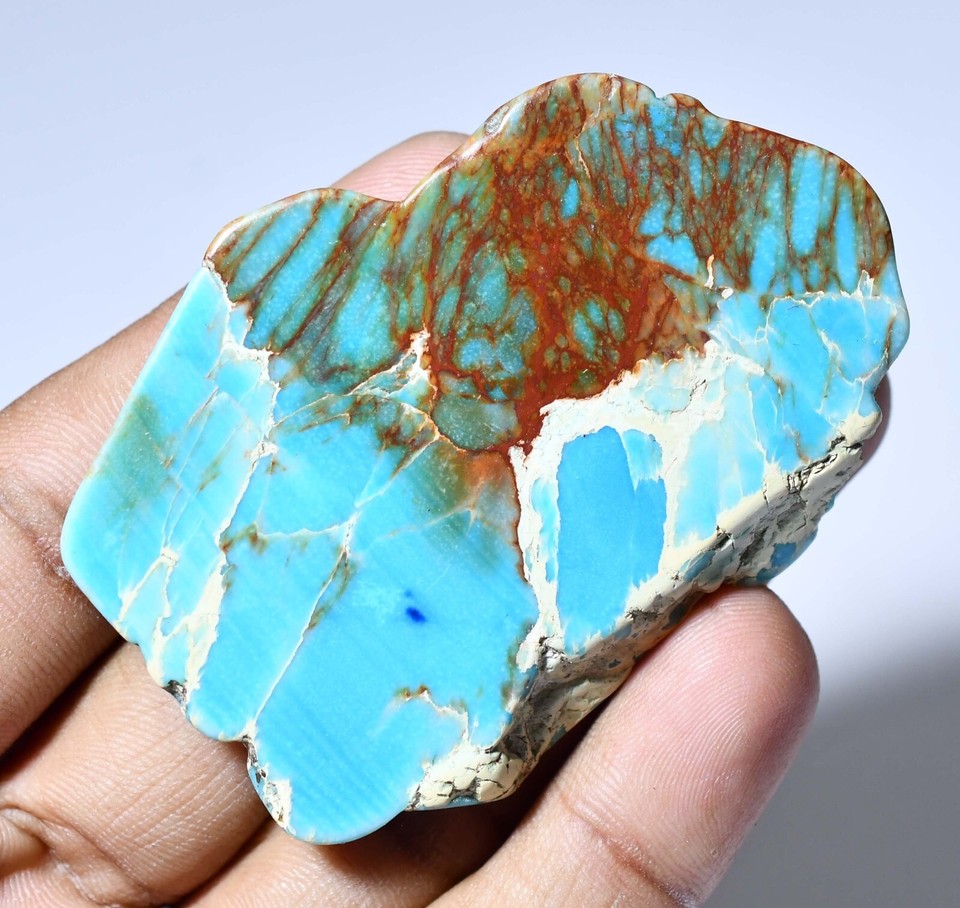 Natural Blue Ridge Turquoise 166.0 Ct Polished Slab Untreated Certified ...