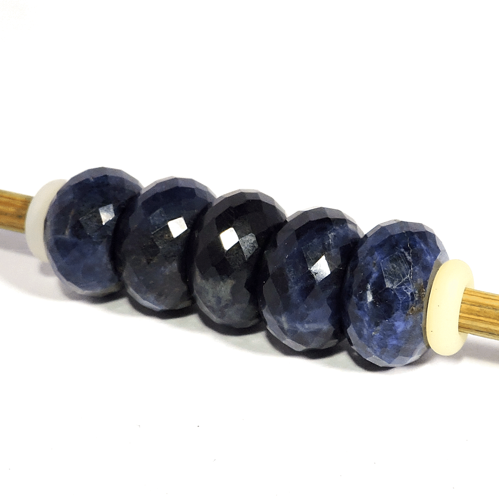 53.60Cts Natural Blue Sodalite 5mm Hole Size Round Cut Beads Loose ...