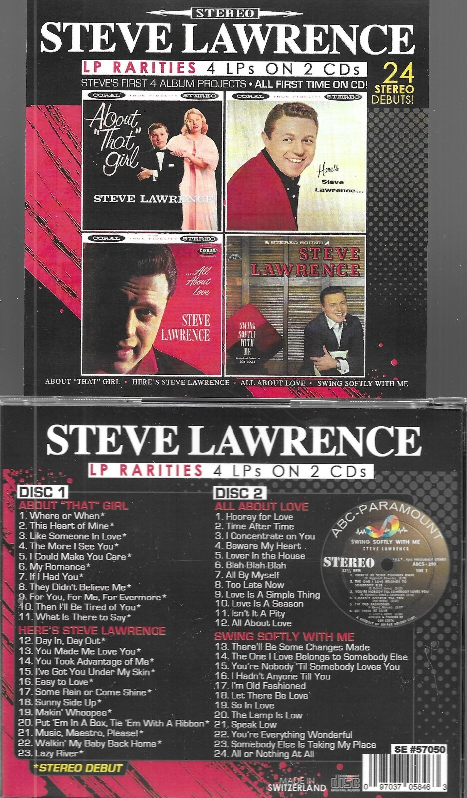 STEVE LAWRENCE-4 50s LPS 1ST TIME ON CD-2 FIRST TIME STEREO-2 CDS ...