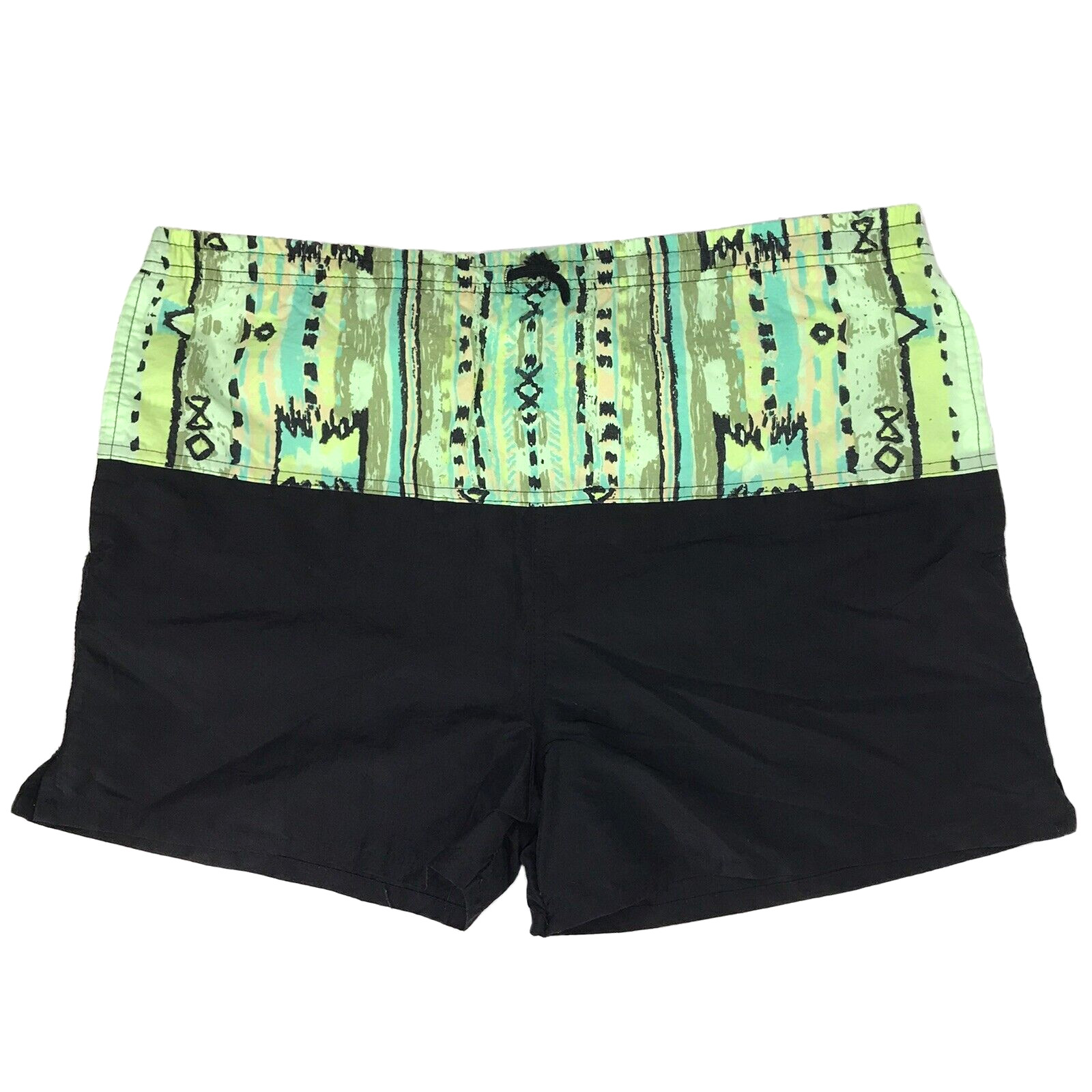 1990s Vintage Swim Trunks Neon Multi Color Shorts Mes… - Gem