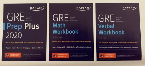 Kaplan GRE Study WorkBooks (Prep Plus, Math, Verbal) | eBay