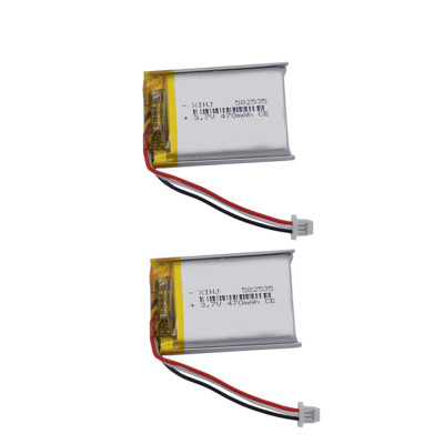 2pcs 3.7V 470 mAh Li Lipo Battery 582535 Thermistor 3 Wires For Car ...