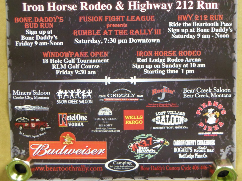 17th BEARTOOTH RALLY Red Lodge MT. 2011 Motorcycle Event POSTER | eBay