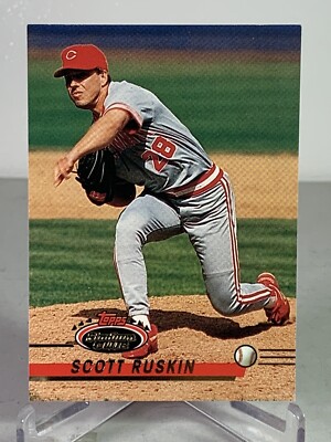 1993 Topps Stadium Club Scott Ruskin #199 Cincinnati Reds Baseball Card ...