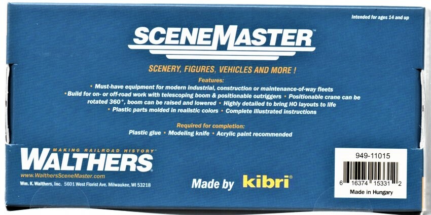 HO Scale Walthers SceneMaster 949-11015 Two-Axle Truck Crane Kit | eBay