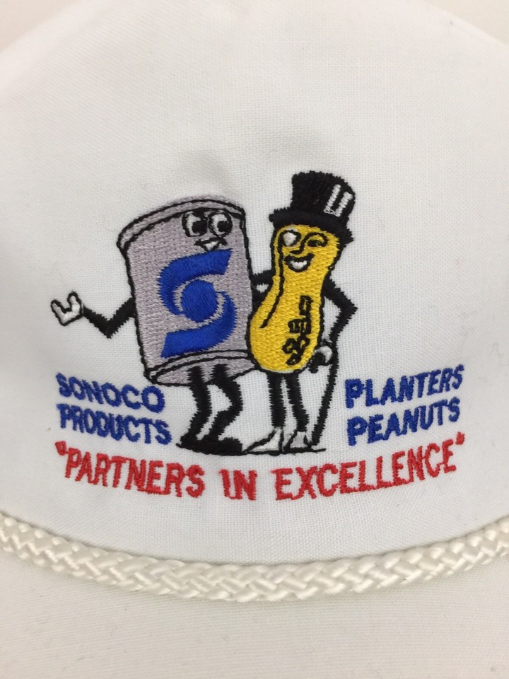 Vtg Planters Mr Peanuts Sonoco Cap Rope Logo Hat Snack Food Snap Back ...