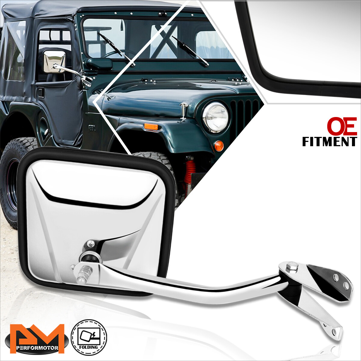 For 60-86 Jeep CJ3/CJ5/CJ6/CJ7 OE Style Manual Side Rear View Door ...