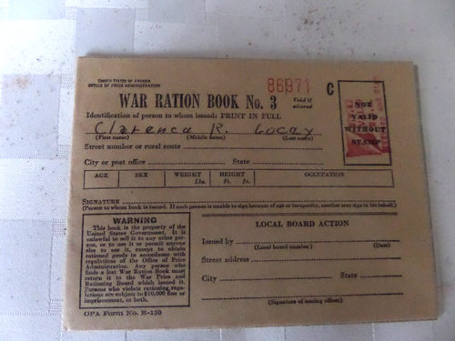 World War II War Ration Book No.3 With Stamp - 1943 | eBay