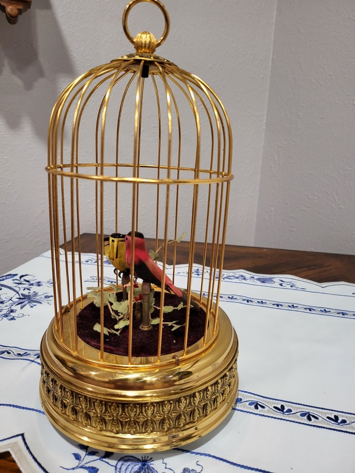 West Germany Music Box - 2 Chirping, Moving Birds In Bird Cage -See ...