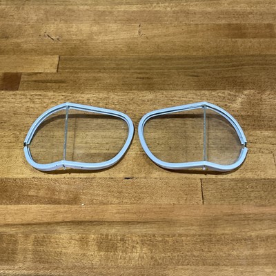 Replacement Split Lenses For Goggles, Clear With Gray Metal Trim | eBay