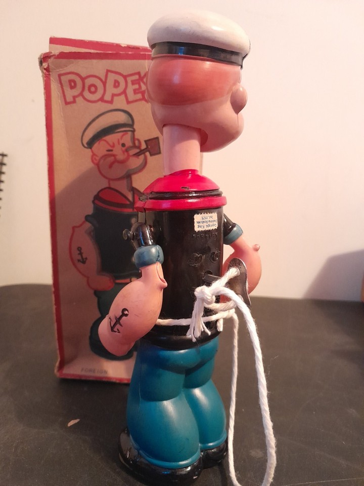 Rare 1930's Japan Tin & Celluloid Wind-up Popeye Figure with Original ...