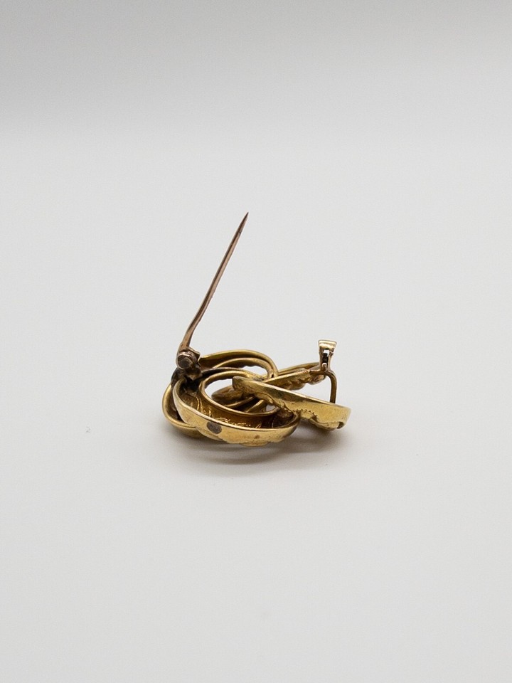 Antique Victorian 1890s Old Euro Diamond 14k Yellow Gold INFINITY Pin ...