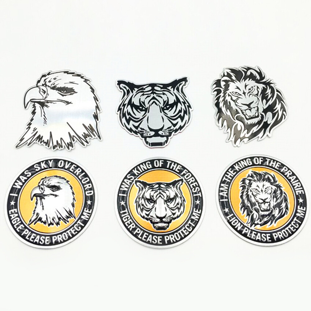 3D Cool Tiger Lion Eagle Animal Pattern Aluminum Alloy Auto Car Logo ...