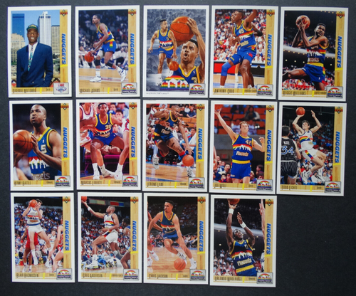 1991-92 Upper Deck Series 1 Denver Nuggets Team Set Of 14 Basketball ...