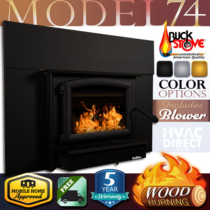 Buck Stove Model 74 Wood Burning Fireplace Insert with Blower - Up to ...