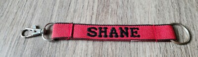 New Shane Personalized Keychain Red and Black | eBay